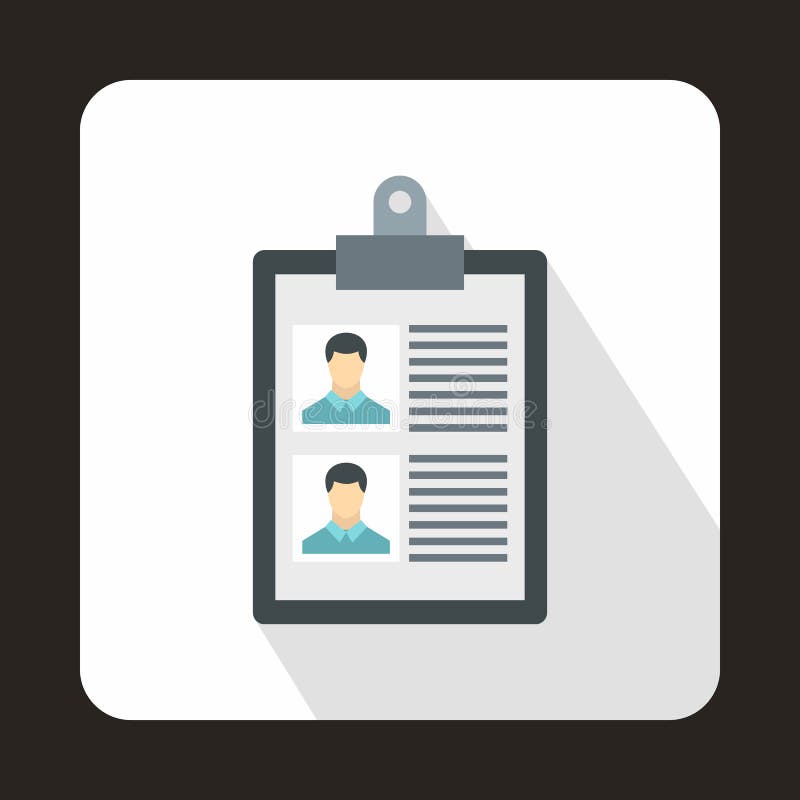 Resume of Two Candidates Icon, Flat Style Stock Vector - Illustration ...