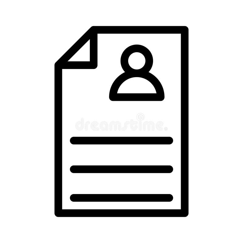 Resume Thin Line Vector Icon Stock Vector - Illustration of line, look ...