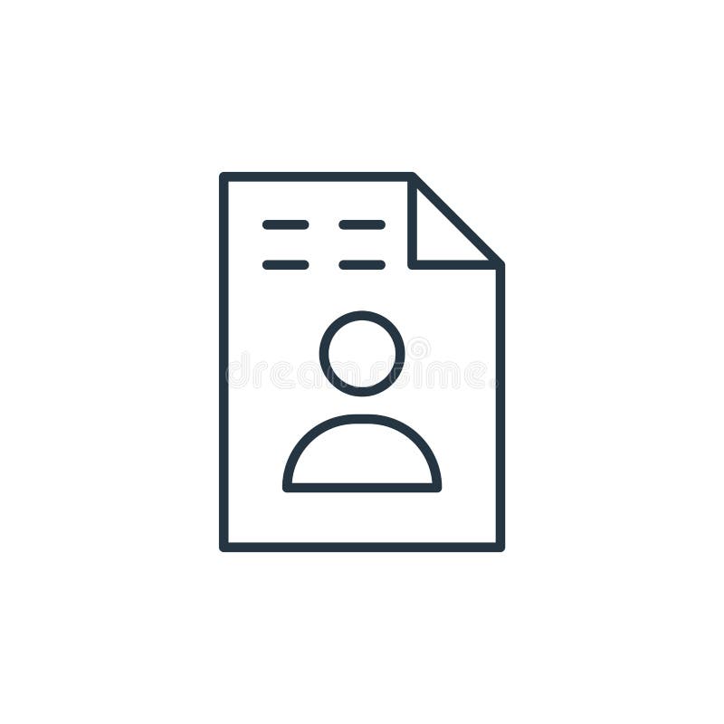 Resume Vector Linear Cv Icon. Modern Outline Logo Concept on White ...