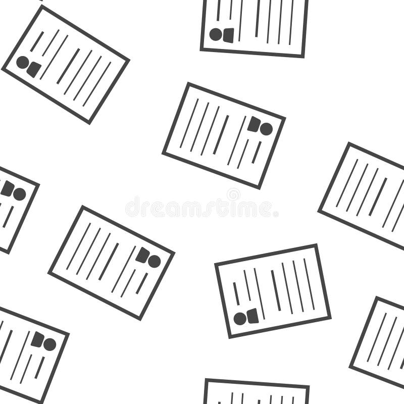 Resume Vector Icon Seamless Pattern on White Background. Layers Grouped ...