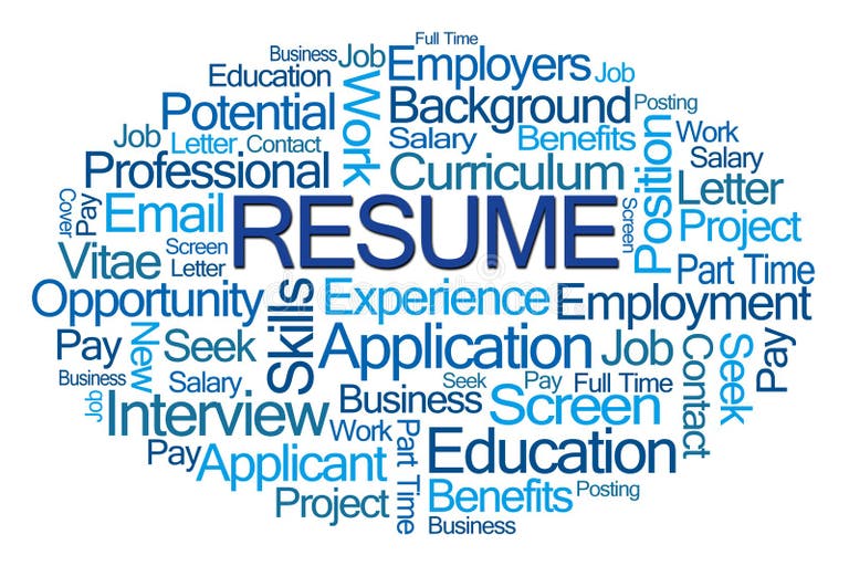 Resume Word Cloud stock illustration. Illustration of opportunity ...