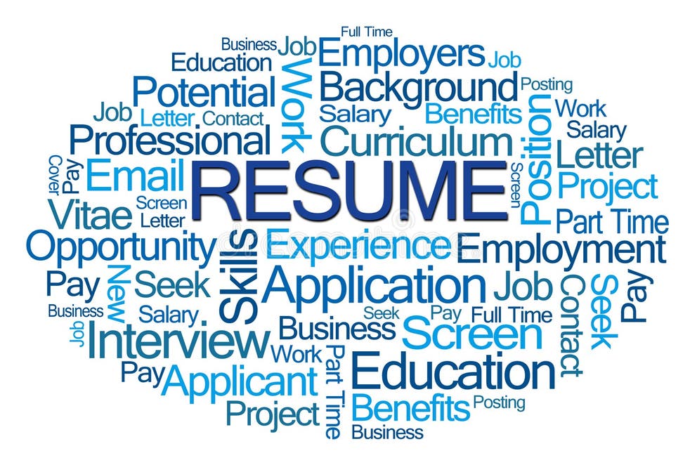 Resume Word Cloud stock illustration. Illustration of opportunity ...