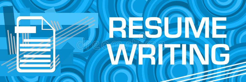 Resume Writing Blue Stroked Stripes Circular Background Symbol Stock ...