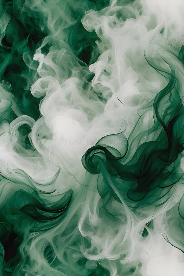 Resumen De Humo Verde Con Fondo Blanco Stock de ilustración ...