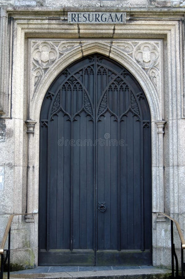 Resurgam stock photo. Image of entry, latin, door, cathedral - 130582