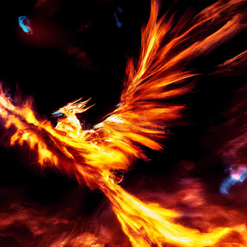 Resurrected Phoenix Showing Its Splendor Illustration Stock ...