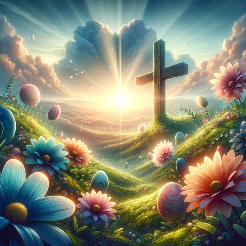 Resurrection Dawn: the Glory of Easter Morning Stock Illustration ...