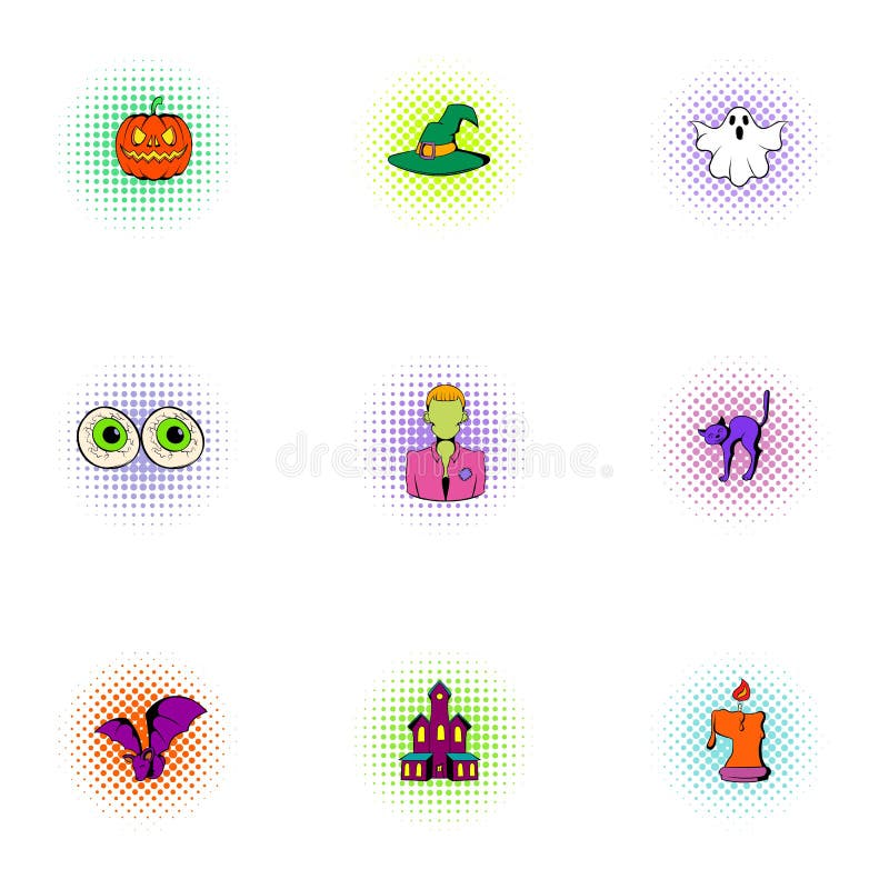 Resurrection of Dead Icons Set, Pop-art Style Stock Vector ...