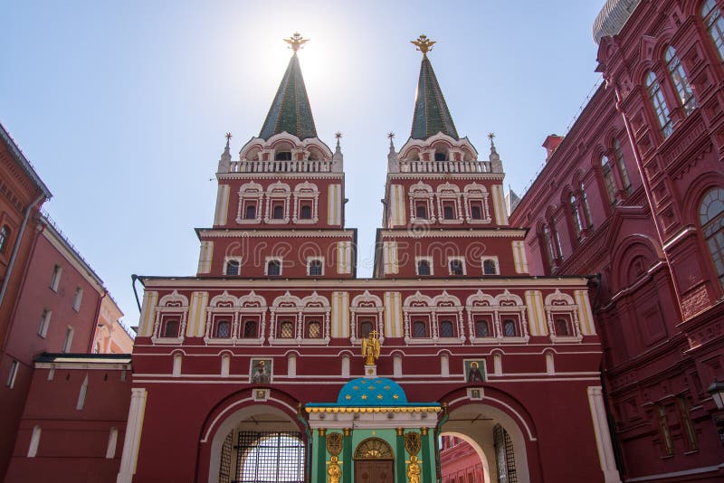 Resurrection Gate on Red Square Stock Photo - Image of iberian ...