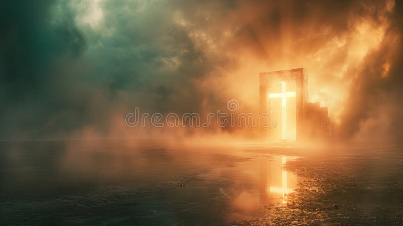 Resurrection of Jesus Abstract Easter Illustration Background Stock ...