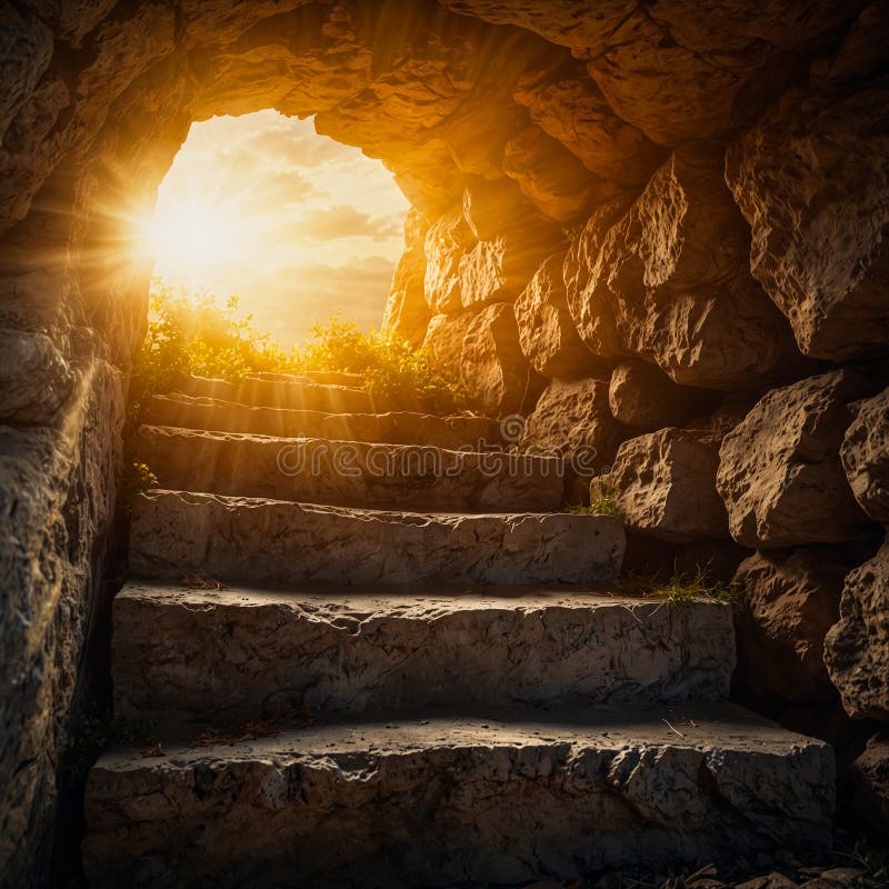 The Resurrection Of Jesus In The Bible Sunlight Streaming Into A