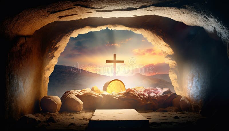 Resurrection of Jesus Christ Easter Background. Stock Illustration ...