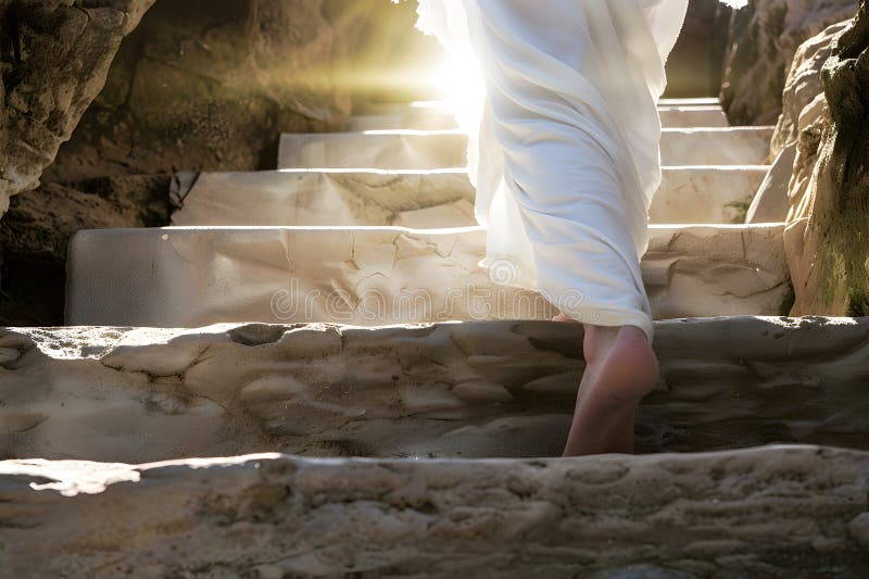 Resurrection of Jesus Christ at Empty Tomb Stock Illustration ...