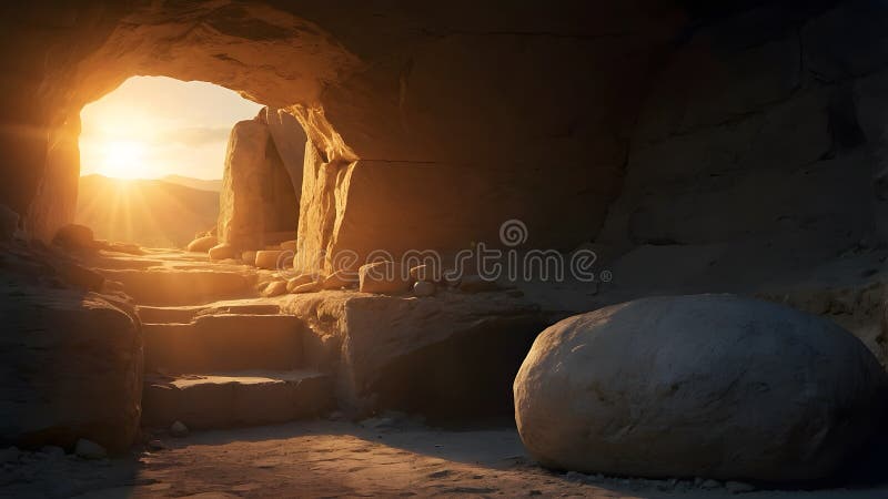 The Empty Tomb Jesus Resurrected As in Bible Stock Photo - Image of ...