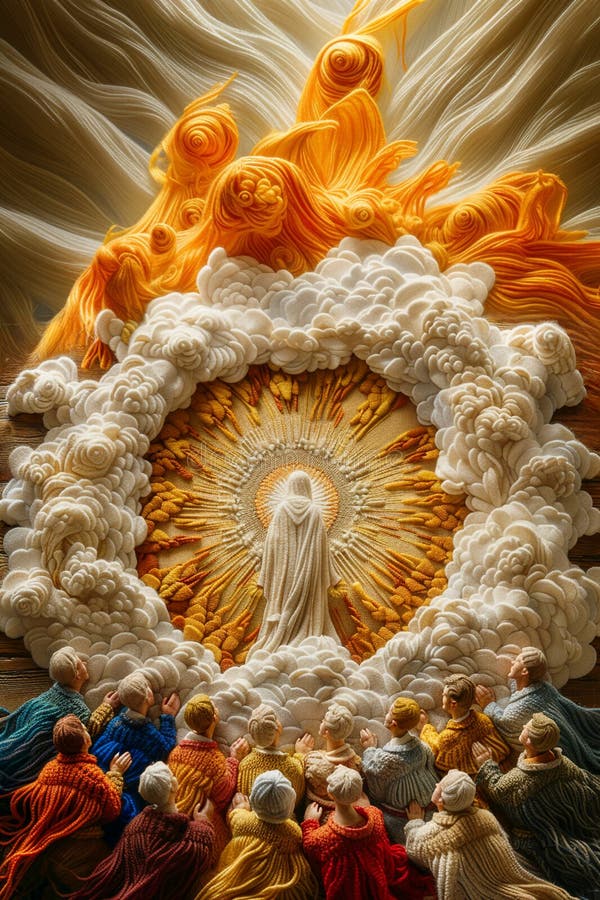 Resurrection of the Lord. Decorative Knitted Panel. Christian Abstract ...