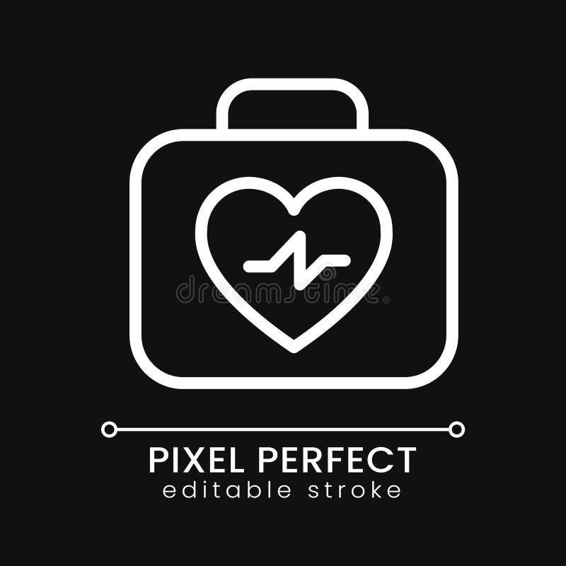 Resuscitation Medical Kit Pixel Perfect White Linear Icon for Dark ... Resuscitation Medical Kit Pixel Perfect White Linear Icon for Dark ...