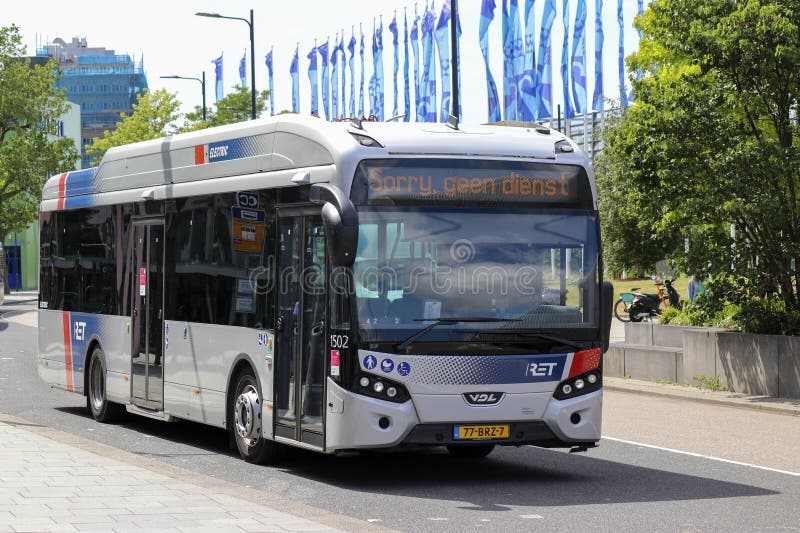 RET Buses Waiting for Passengers at Rotterdam Central Station Editorial ...