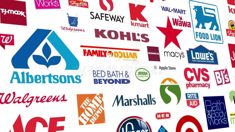 Retail Brands Logo Loop stock footage. Video of marketing - 52248720