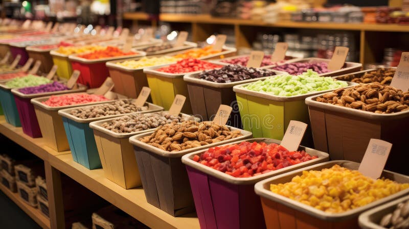 Retail bulk boxes stock illustration. Illustration of scoops - 383500522