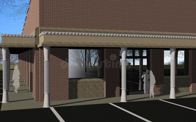 Retail center stock illustration. Illustration of rendering - 6344120