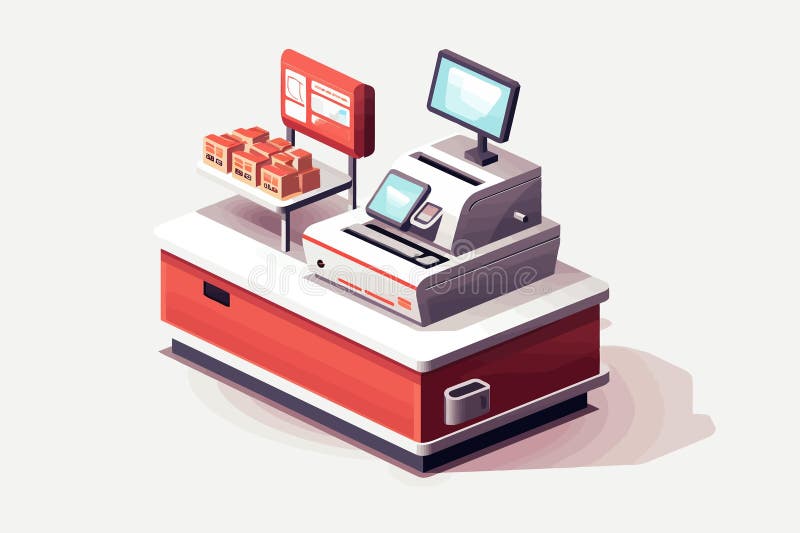 Retail Checkout Counter Isolated Vector Style Illustration Stock Vector ...