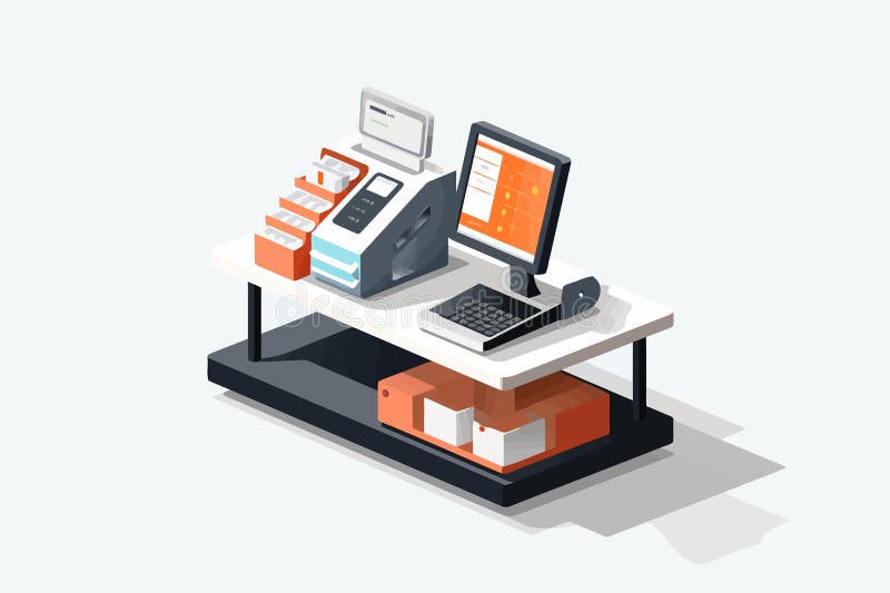 Retail Checkout Counter Isolated Vector Style Illustration Stock Vector ...