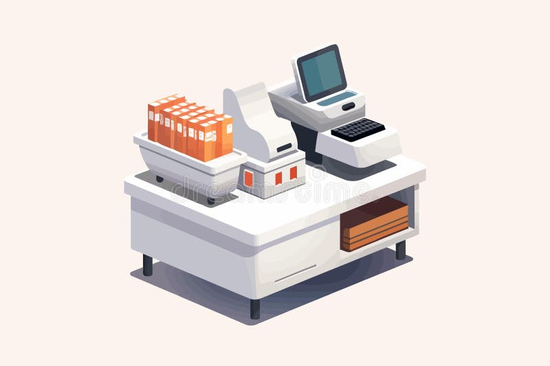 Retail Checkout Counter Isolated Vector Style Illustration Stock Vector ...