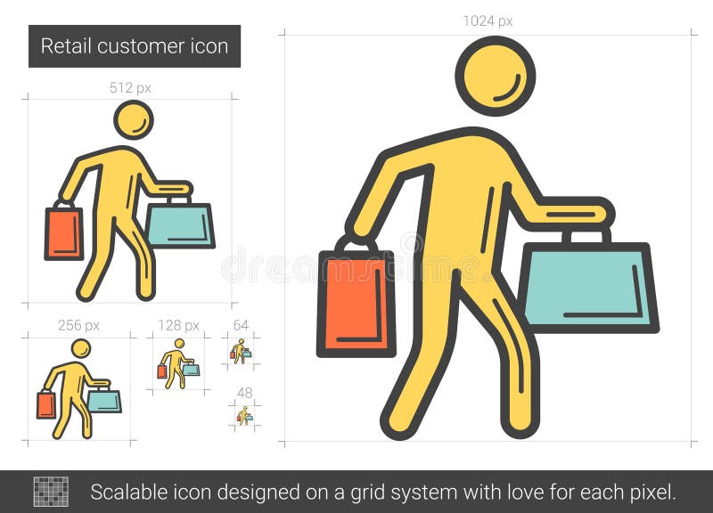 Retail customer line icon. stock vector. Illustration of isolated ...