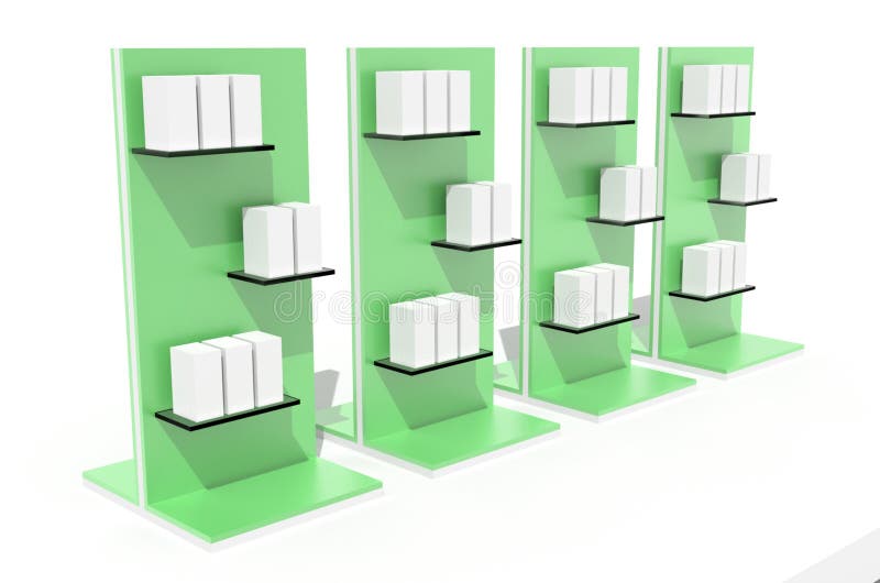 Retail display on white stock illustration. Illustration of marketing ...