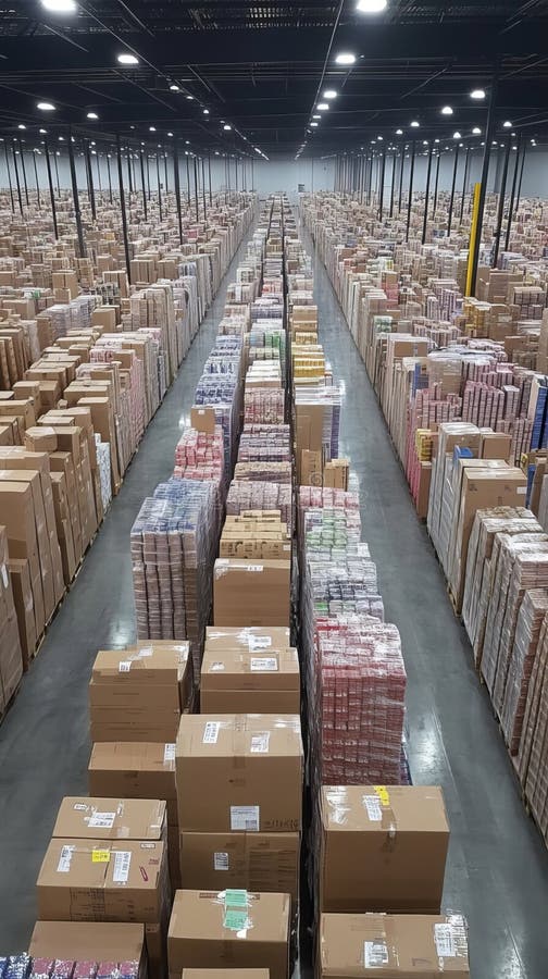 Retail Distribution Warehouse Stock Illustration - Illustration of ...