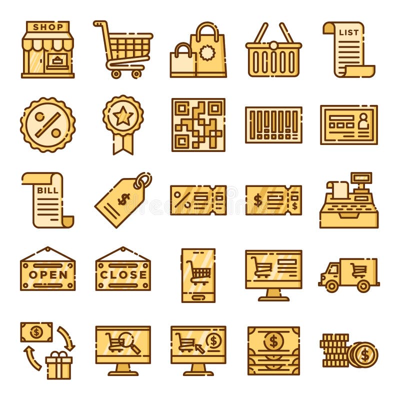 Retail icons pack stock vector. Illustration of icon - 141148413