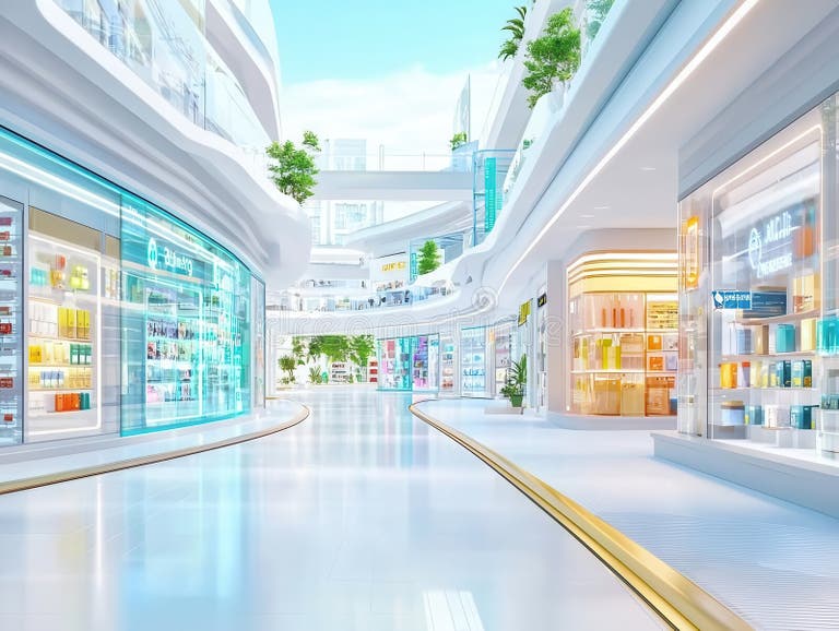 Retail Innovation, Tech-driven Shopping Solutions, 3D Illustration ...