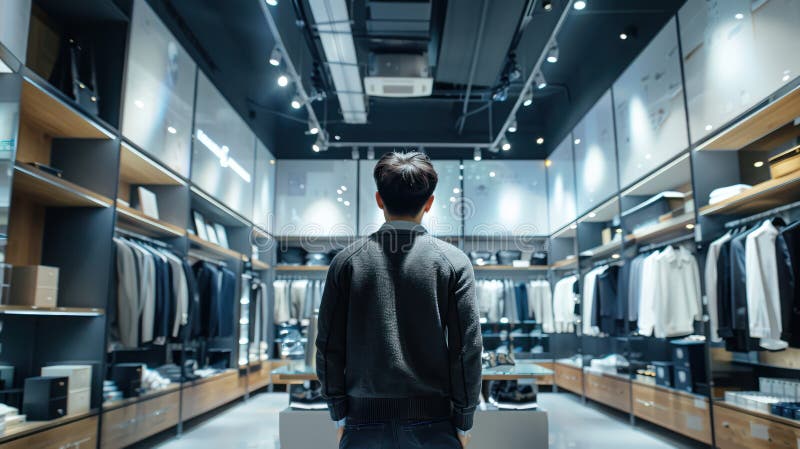 A Retail Manager Overseeing the Store Layout Stock Illustration ...