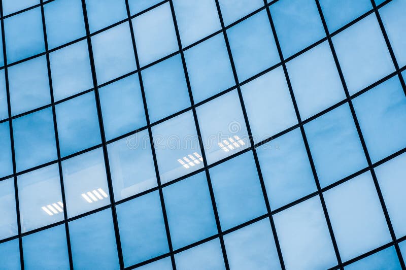 Modern Building with Glass Reflection Stock Photo - Image of ...