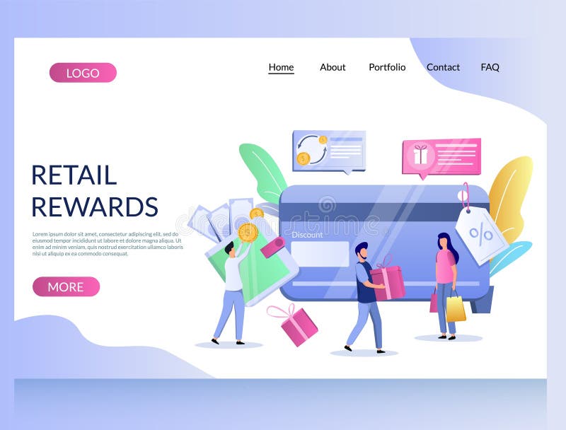 Retail Rewards Vector Website Landing Page Design Template Stock Vector ...