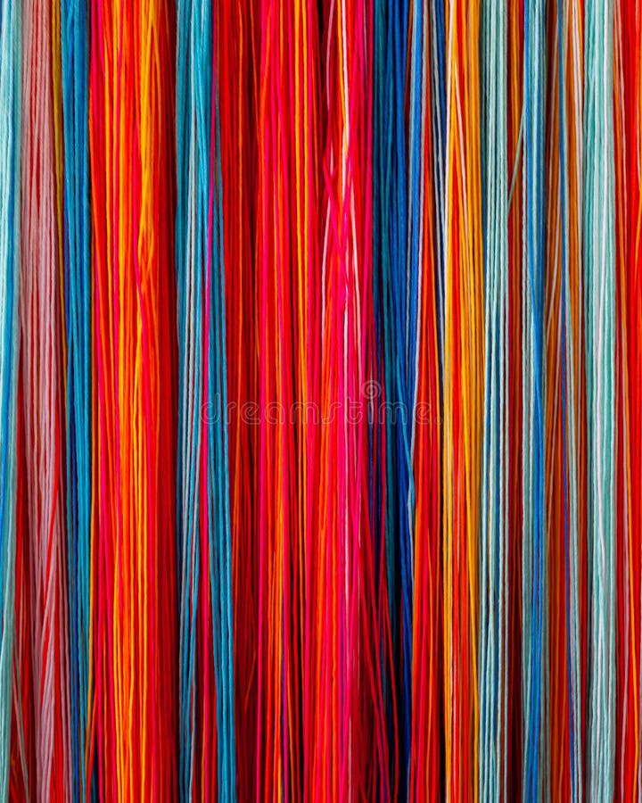 Retail Shop Display Rack Stocked with an Array of Colorful Spools of ...