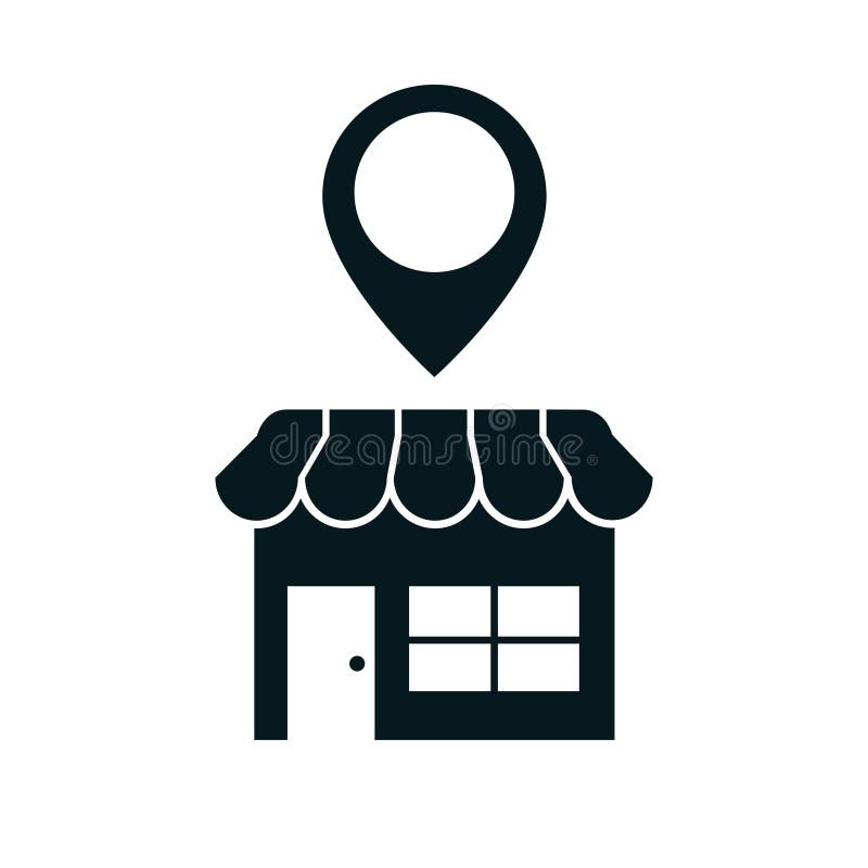 Retail Shop with Location Icon - Vector Stock Vector - Illustration of ...
