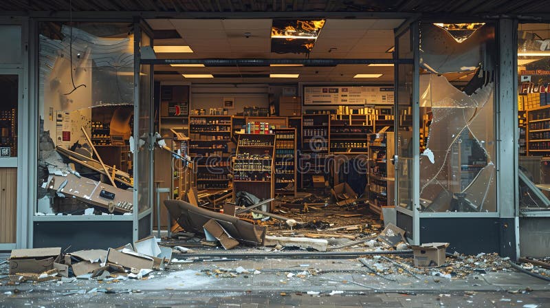 Retail Store Aftermath: Devastation and Loss. Concept Retail Store ...