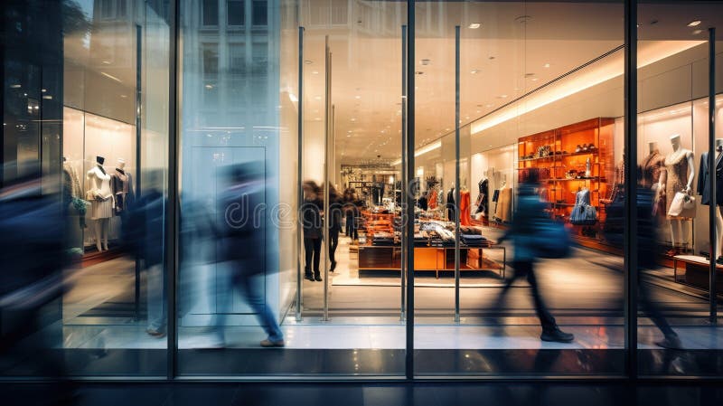 Retail Store with People Motion Blur View Long Exposure, Concept of ...