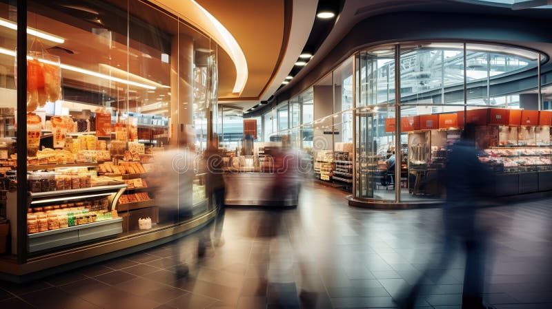 Retail Store with People Motion Blur View Long Exposure, Concept of ...
