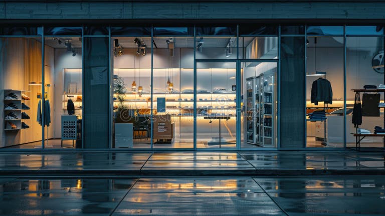 A Retail Storefront with Multiple Glass Doors and a Modern Exterior ...