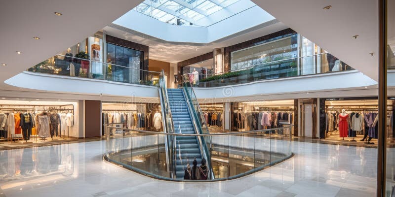 Retail Stores in the Mall. Generative Ai Stock Illustration ...
