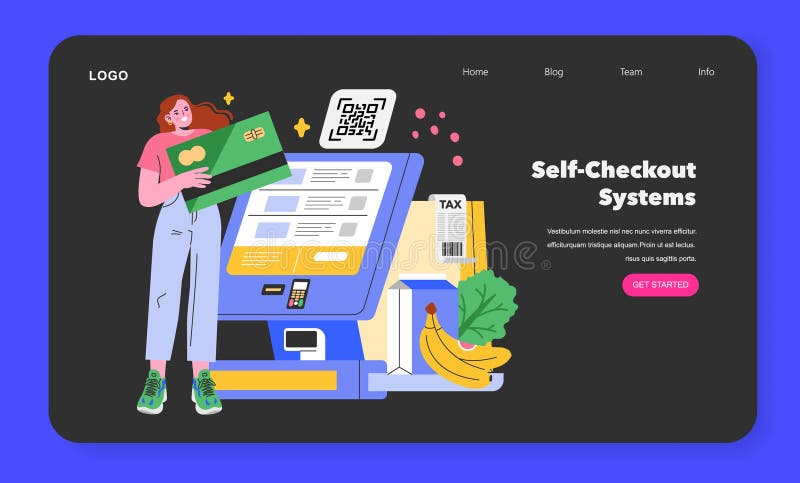 Retail Tech. Flat Vector Illustration Stock Vector - Illustration of ...