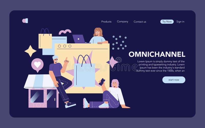 Retail Tech. Flat Vector Illustration Stock Vector - Illustration of ...