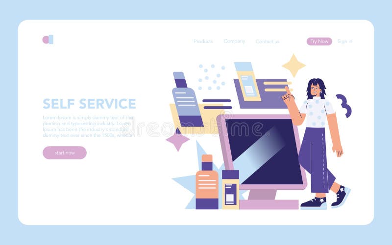 Retail Tech. Flat Vector Illustration Stock Vector - Illustration of ...