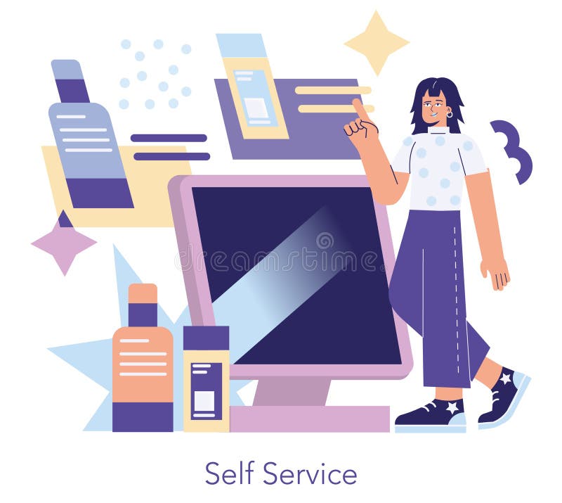 Retail Tech. Flat Vector Illustration Stock Vector - Illustration of ...