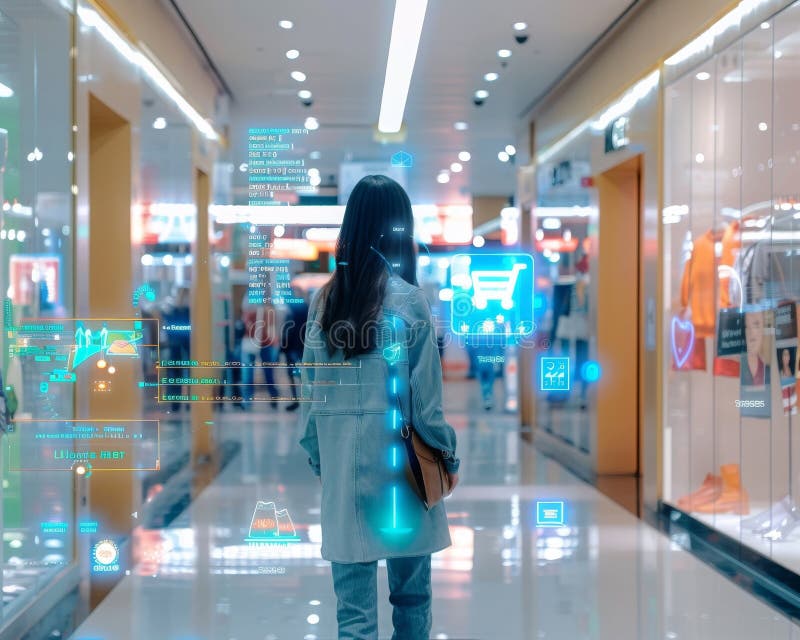 Retail Technology Advancement through Edge Computing Stock Illustration ...