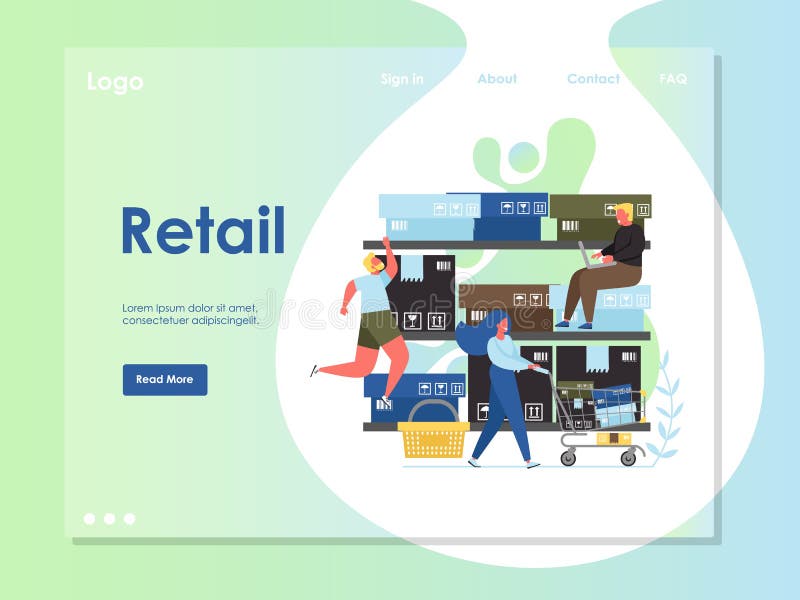 Retail Vector Website Landing Page Design Template Stock Vector ...