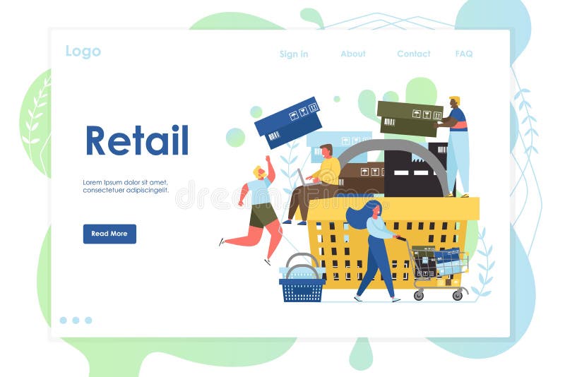Retail Vector Website Landing Page Design Template Stock Vector ...