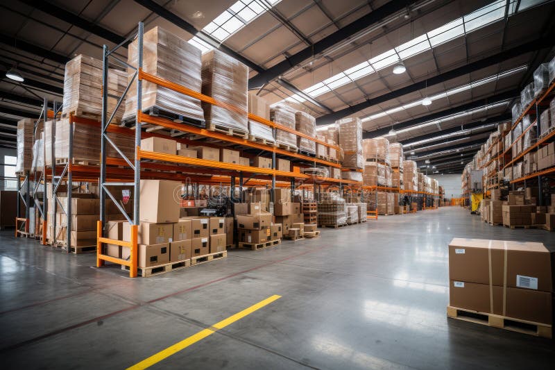 Retail Warehouse with Boxes Stock Image - Image of commercial ...